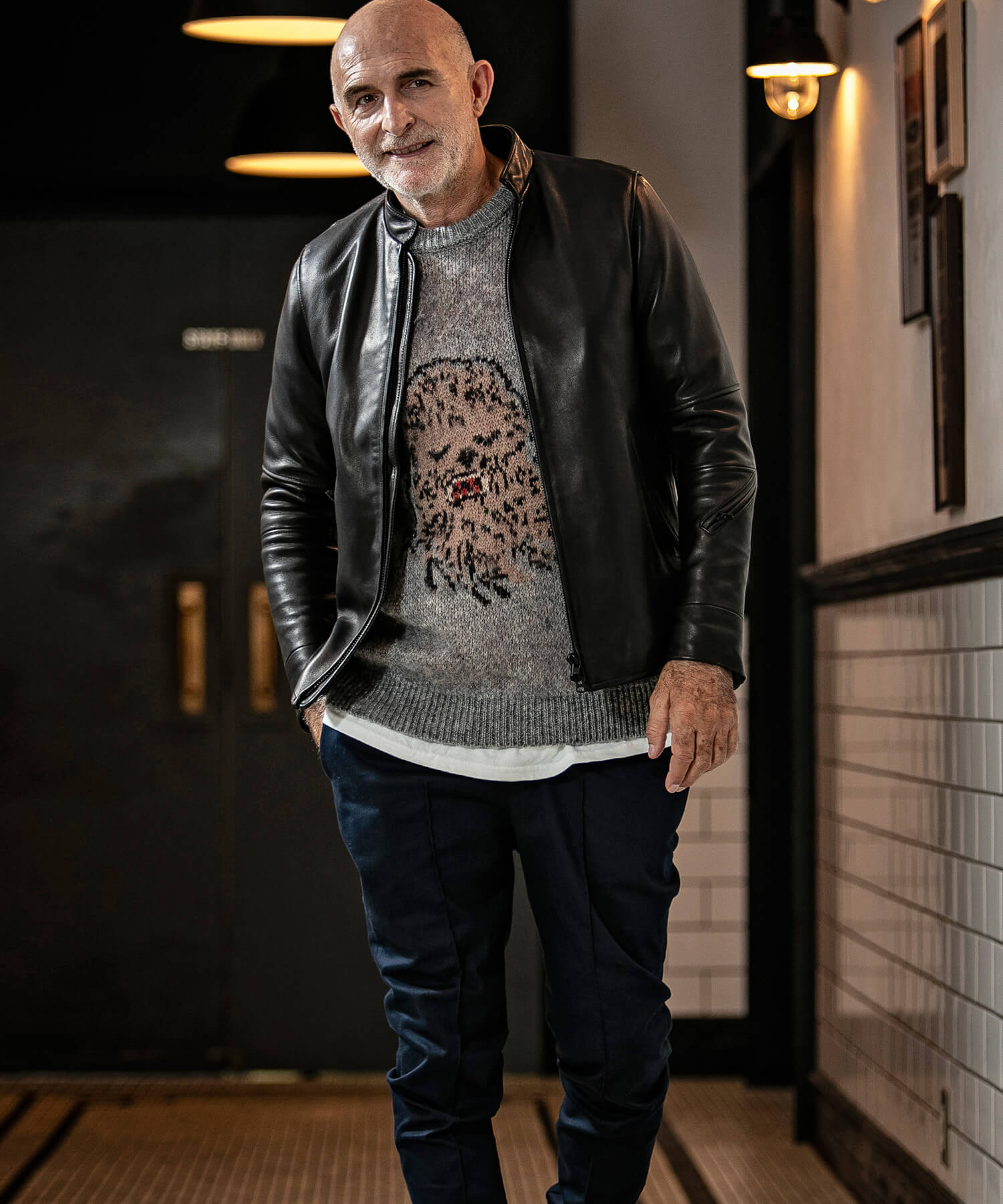 LEON掲載】ストレッチレザーシングルライダースジャケット LEON掲載】ストレッチレザーシングルライダースジャケット