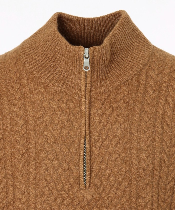 Cash Lam's Wool】ハーフジップ タートルネック ニット Cash Lam's Wool】ハーフジップ タートルネック ニット