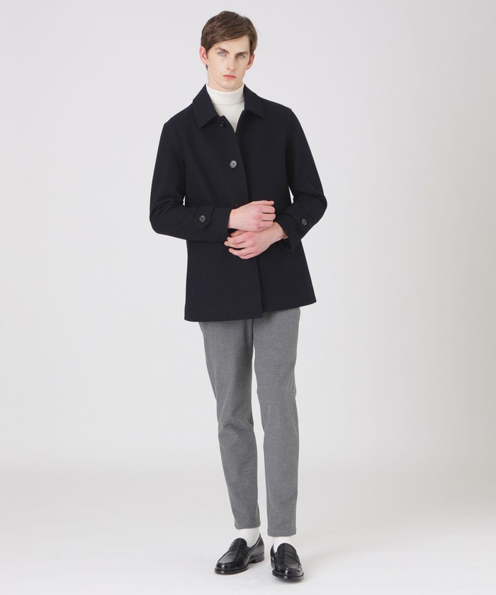 ショートメルトンステンカラーコート(505044130)|HANKYU MEN'S ショートメルトンステンカラーコート(505044130)|HANKYU MEN'S