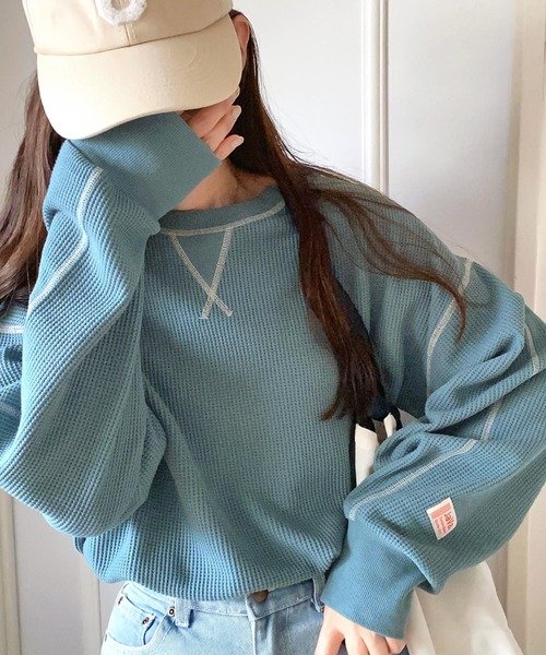 【セール】《JaVaジャバ 別注》シンプルなのに格上げ。2way配色ワッフルロンTee(505452348) | クラシカルエルフ(Classical Elf) - MAGASEEK