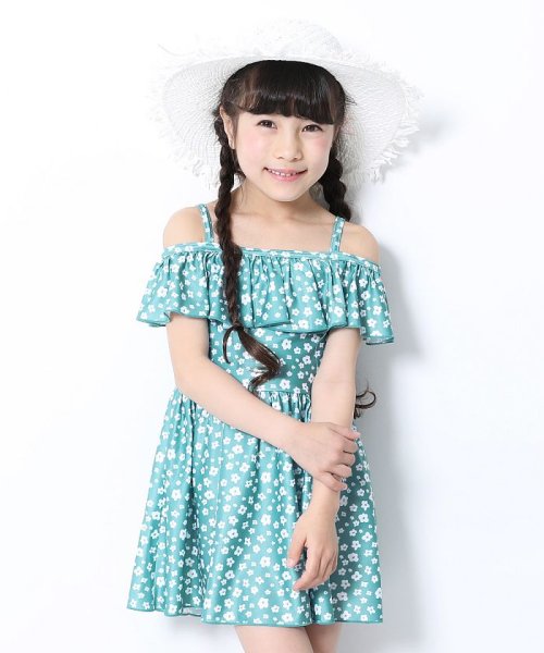 【超ポイント祭?期間限定】 デビロック オフショルワンピース風水着 100cm devirock o-kankou.com