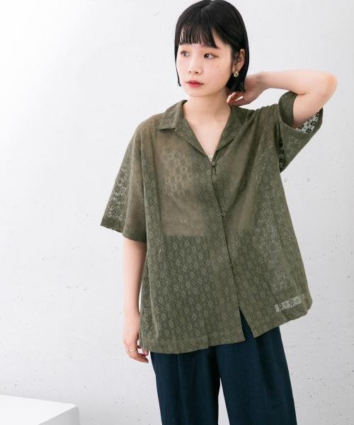 【セール】レース開襟シャツ(504184192) | ケービーエフ(KBF) - MAGASEEK