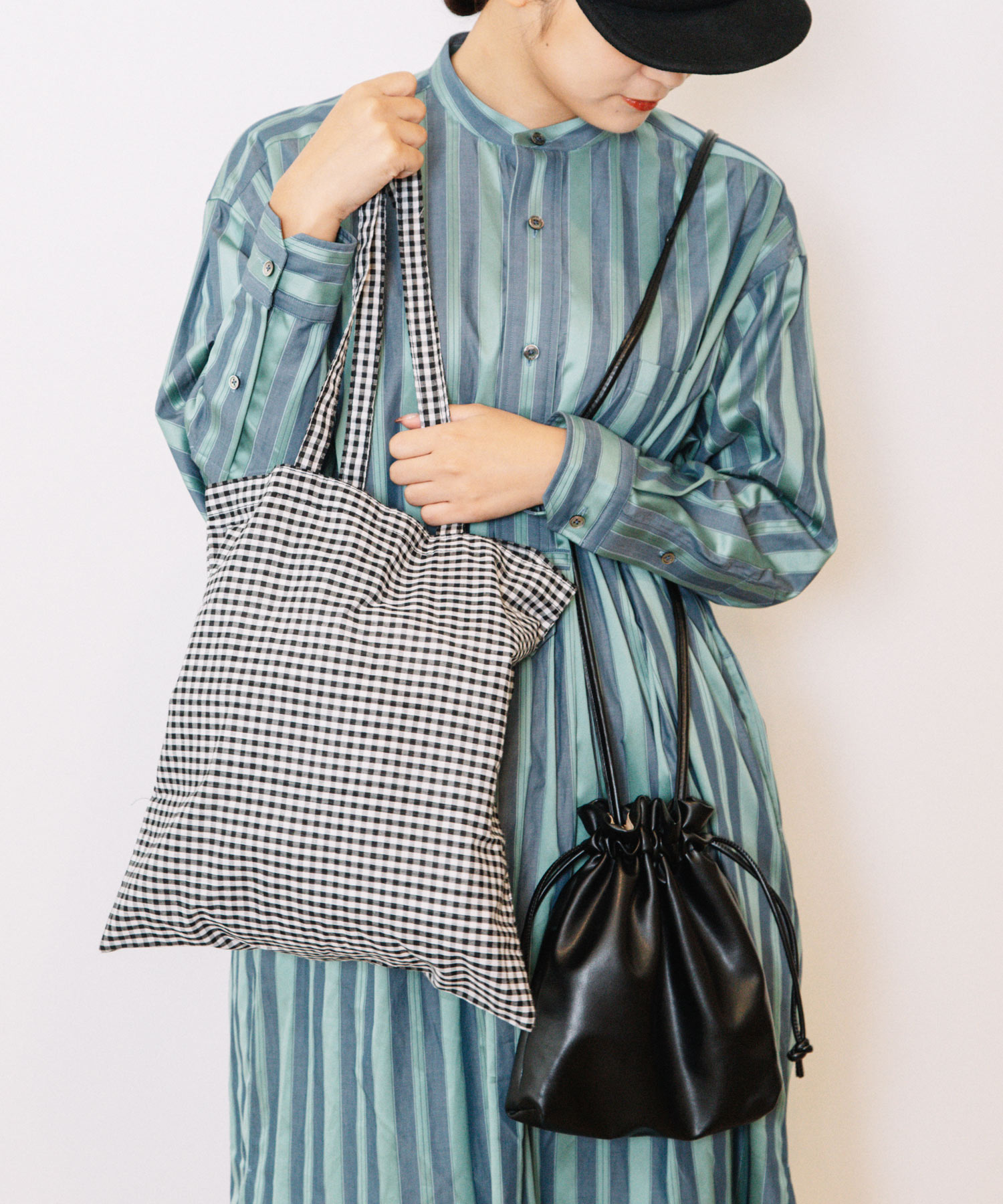 カシュカシュ cachecache / ギンガムチェックトート付き巾着ショルダー(504354646) | カシュカシュ(cache cache) - MAGASEEK