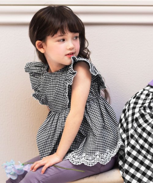 【セール】ギンガムチェックブラウス(504621824) | エニファム（キッズ）(anyFAM（KIDS）) - MAGASEEK