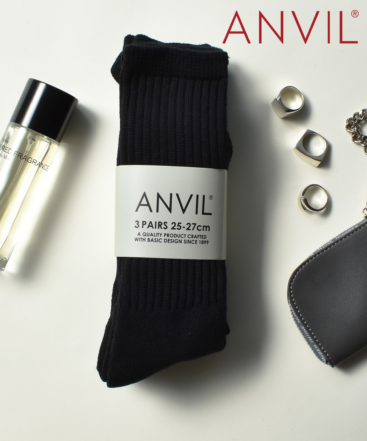 【セール】【ANVIL】「消臭加工」パイル 3足セット 3パック クルー ソックス 靴下 /3P Crew Socks/ANS050 アンビル ...