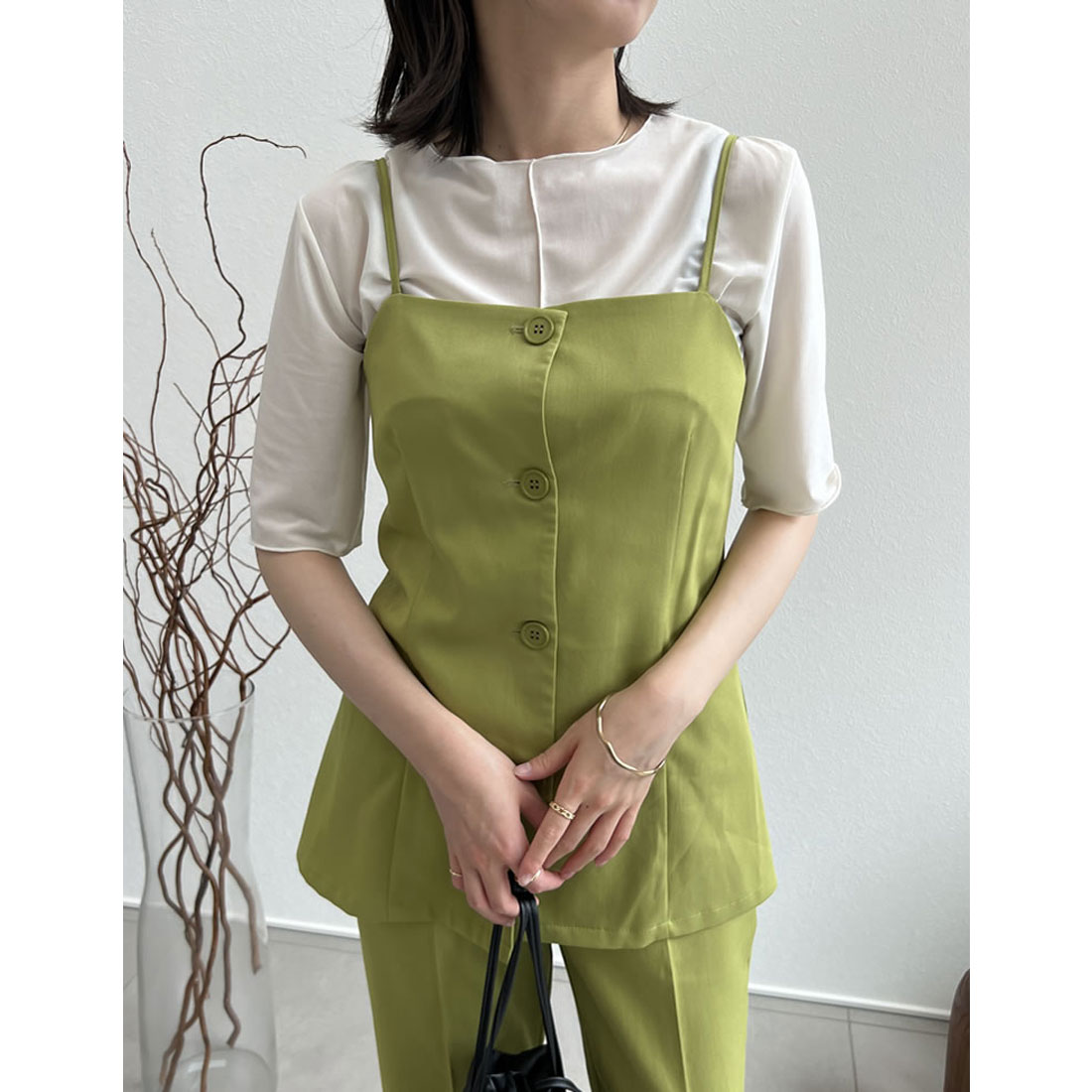 ツイルボタンダウンビスチェ(504764424) | リエディ(Re:EDIT) - MAGASEEK