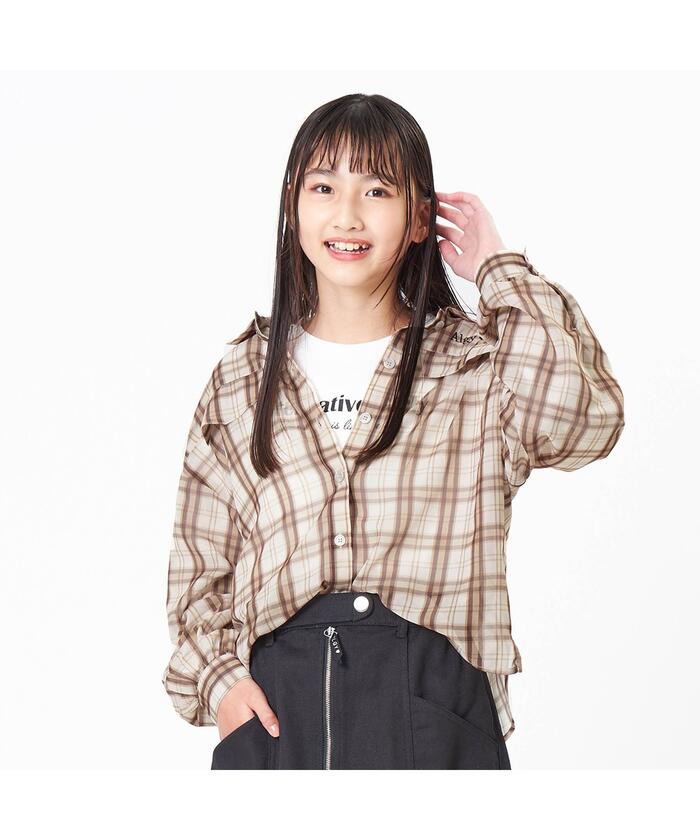 シアーチェックシャツ＆ロンTセット(504542174) | アルジー(ALGY) - MAGASEEK