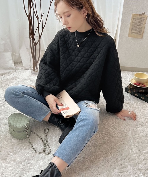 【セール】《JaVaジャバ コラボ》ふっくら暖か。三角キルティングオーバートップス(505011684) | クラシカルエルフ(Classical Elf) - MAGASEEK