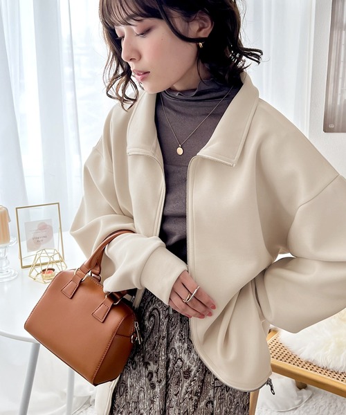 【セール】《JaVaジャバ コラボ》滑らか＆艶やか。スタンドカラーダンボールニットジップアップ(505022078) | クラシカルエルフ(Classical Elf) - MAGASEEK