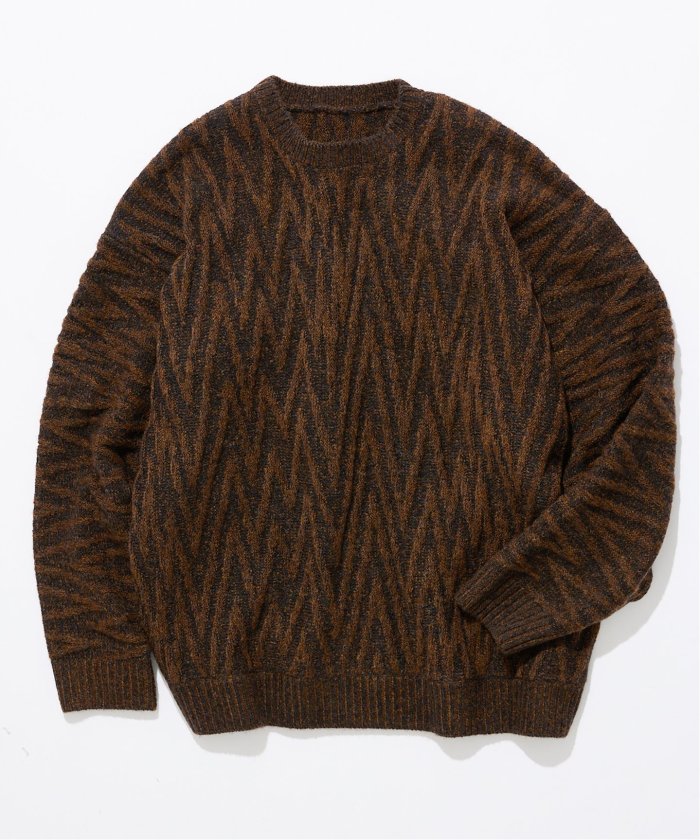 WEB限定【GEOM PATTERN】ウールミックス ジャガードクルーネックニット(505023001) | ジャーナルスタンダード ...