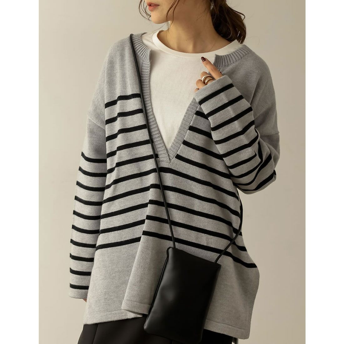 スキッパーボーダーニットプルオーバー(505039071) | リエディ(Re:EDIT) - MAGASEEK