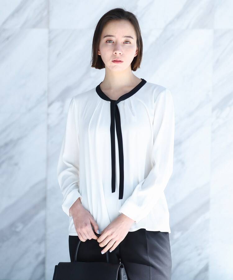 【セール】【UV/接触冷感/吸水速乾】トリアセボウタイブラウス(505102003) | インディヴィ(INDIVI) - MAGASEEK