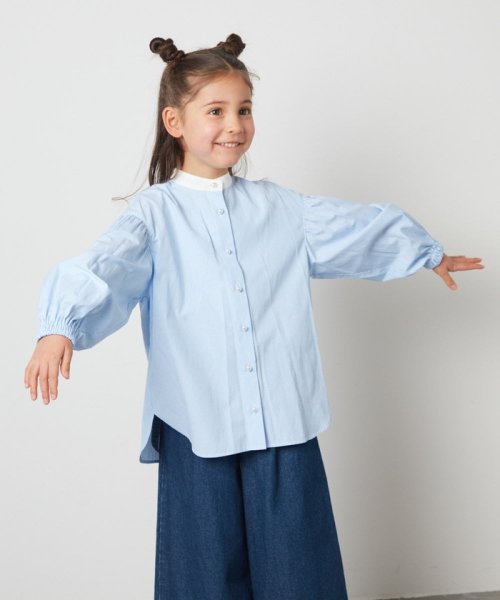 【セール】[140－150]ボリュームスリーブストライプシャツ(505066667) | アー・ヴェ・ヴェキッズ(a.v.v(KID'S)) - MAGASEEK