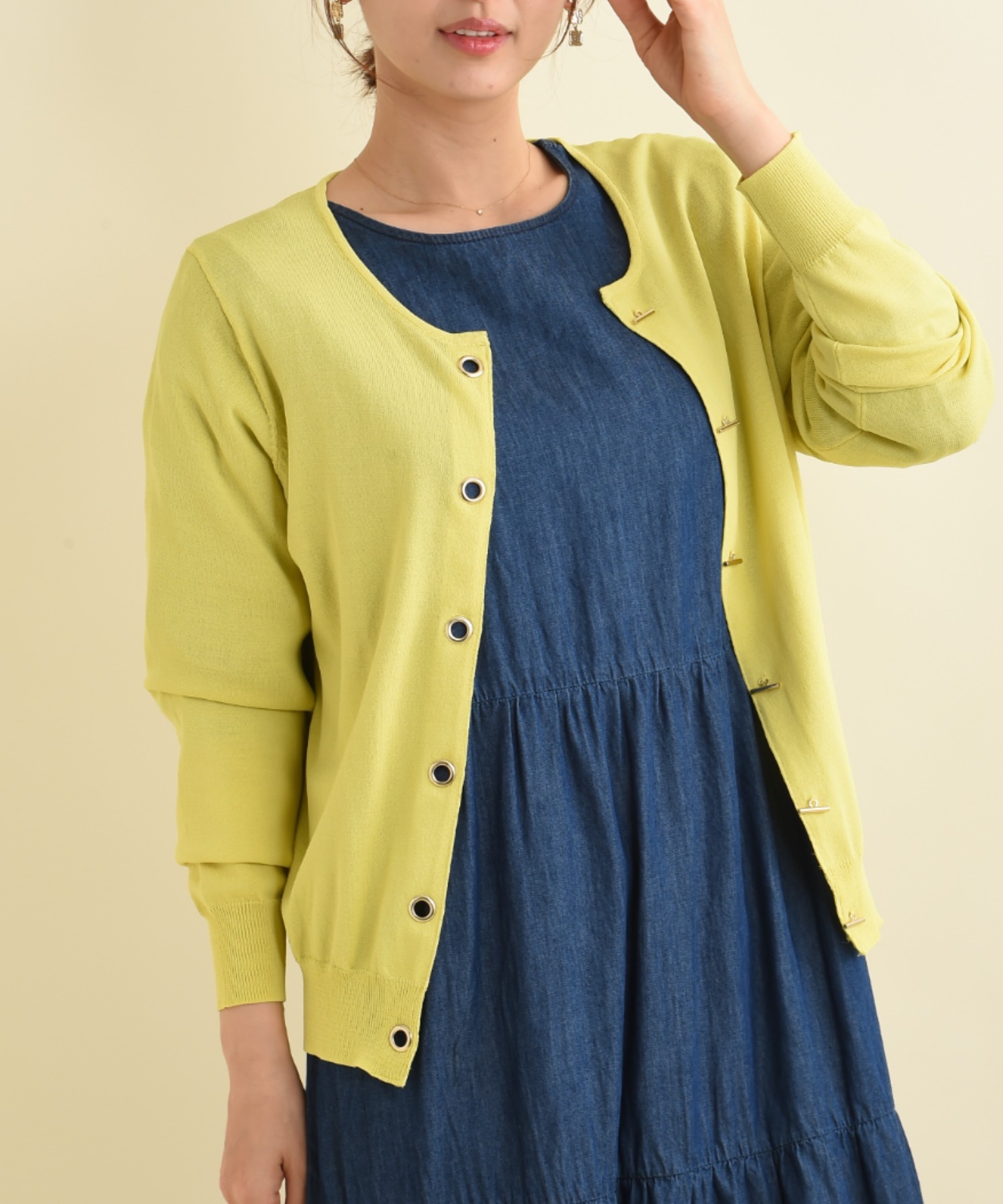 【セール】ハトメ釦ラウンドカーディガン(505216544) | インタープラネット(INTERPLANET) - MAGASEEK