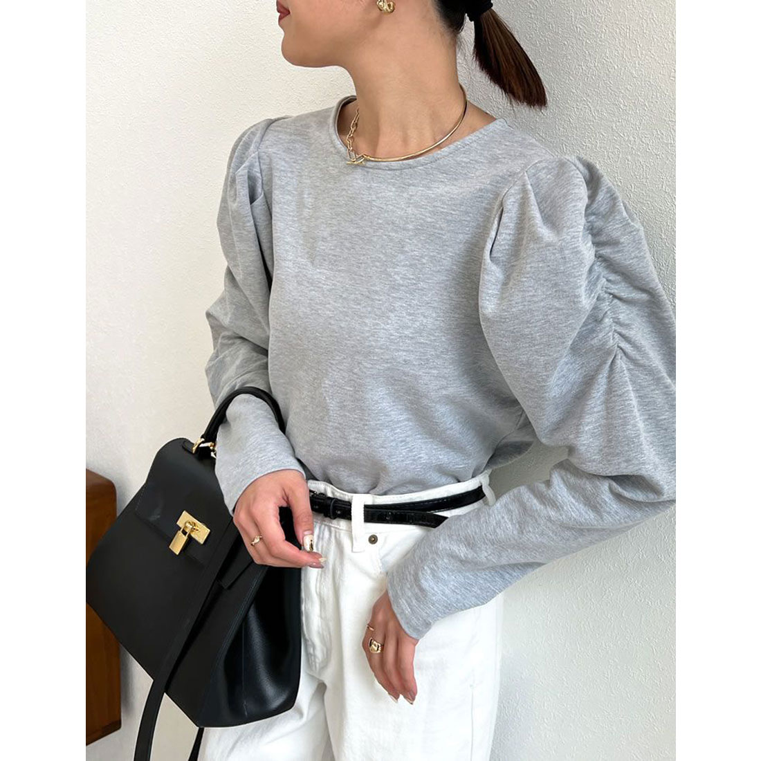 ボリュームショルダー裏毛トップス(505186582) | リエディ(Re:EDIT) - MAGASEEK