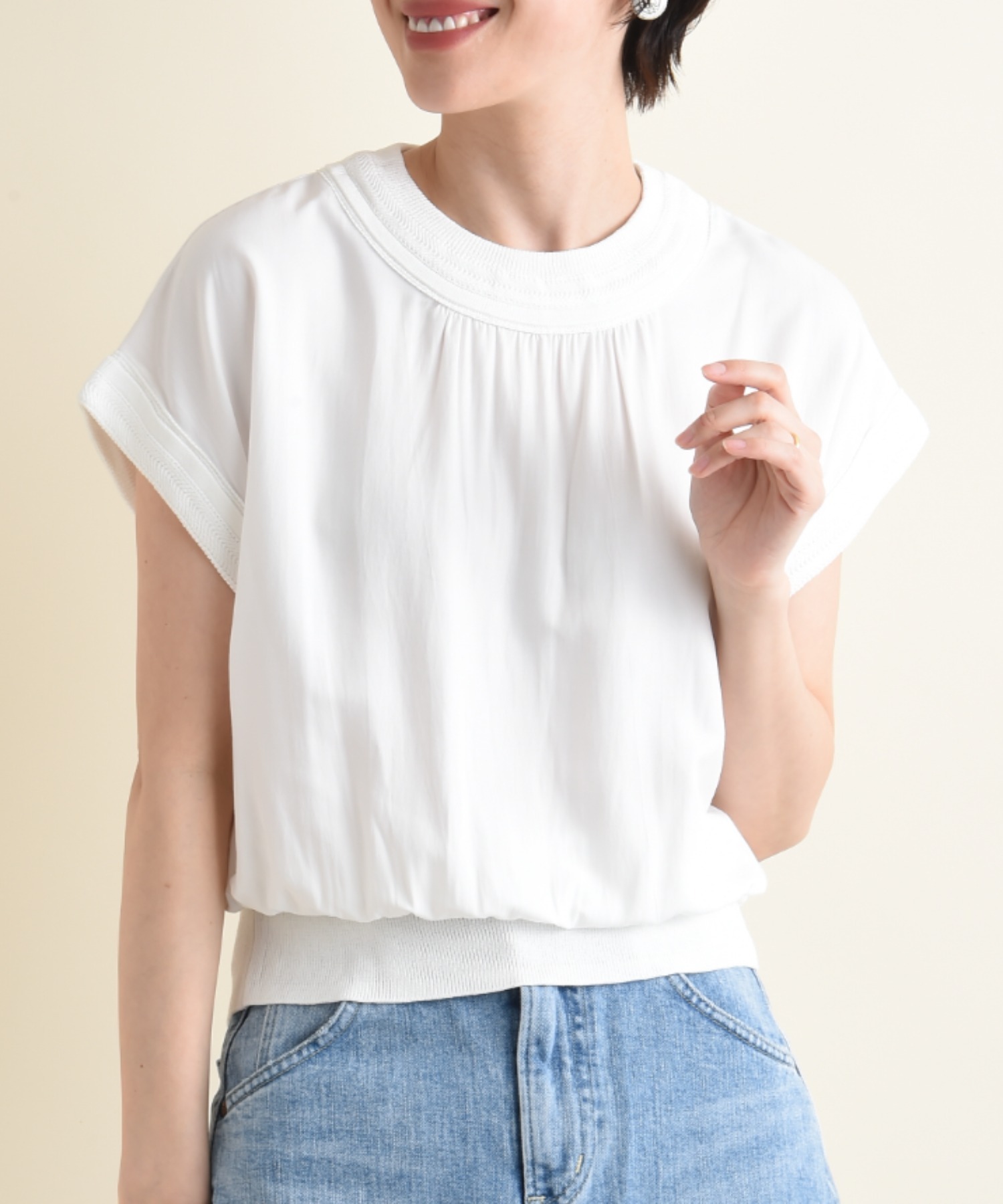 【セール】柄リブツイルプルオーバー(505226035) | インタープラネット(INTERPLANET) - MAGASEEK