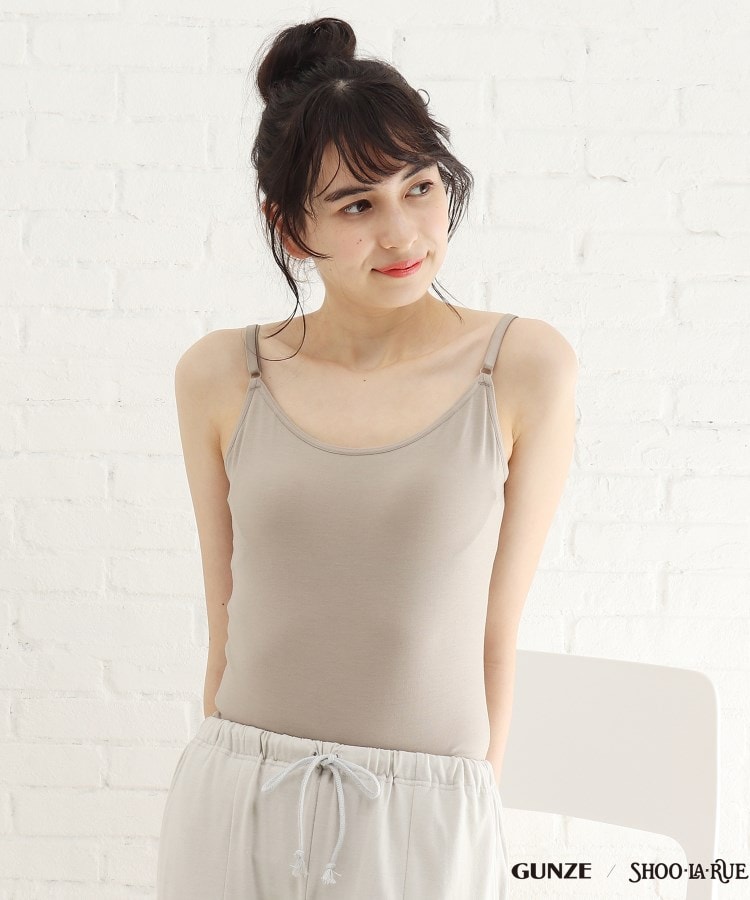 【セール】【GUNZE】カップ付きキャミ(綿混ベア天)(505237855) | シューラルー(SHOO・LA・RUE) - MAGASEEK