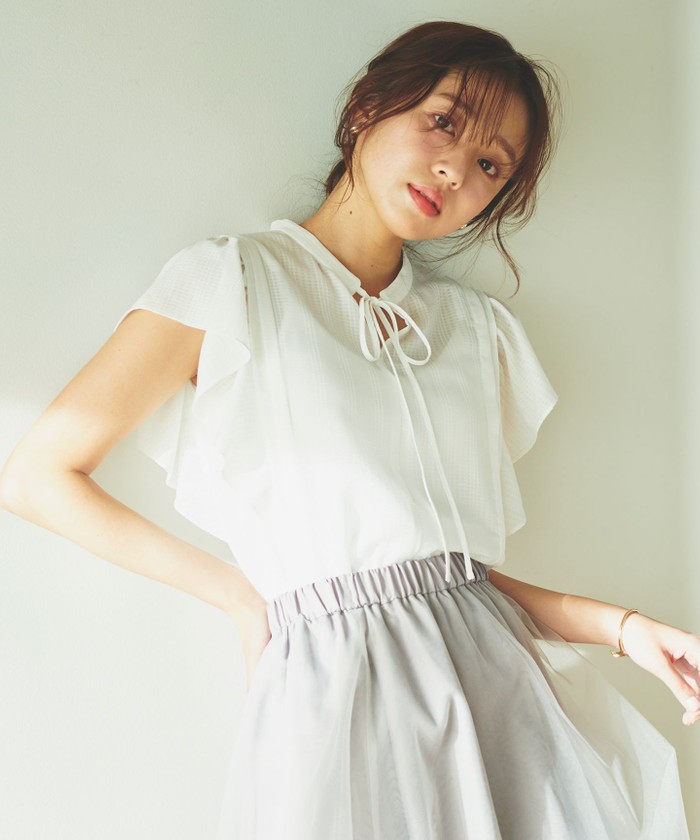 【洗える】シャドーチェック ブラウス(505320425) | フェルゥ(Feroux) - MAGASEEK