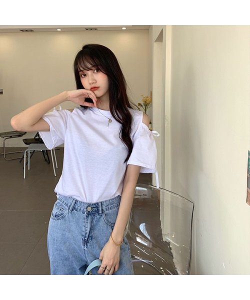 【セール】オフショルダーTシャツ 夏服 肌見せトップス BHOC003－6(505440599) | シュベック(SVEC) - MAGASEEK