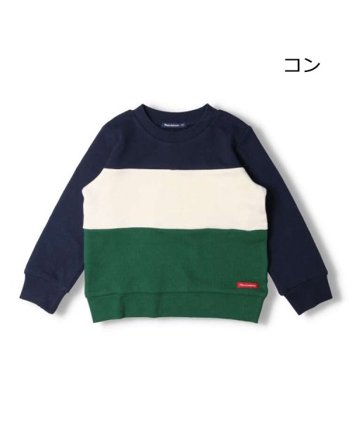 【セール】【子供服】 moujonjon (ムージョンジョン) 3段切替裏毛トレーナー 80cm～140cm M50612(505456355 ...