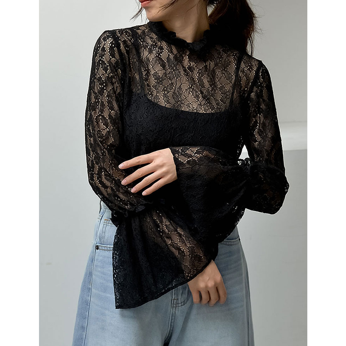 [2023A/W COLLECTION]キャンディスリーブレーストップス(505634271) | リエディ(Re:EDIT) - MAGASEEK