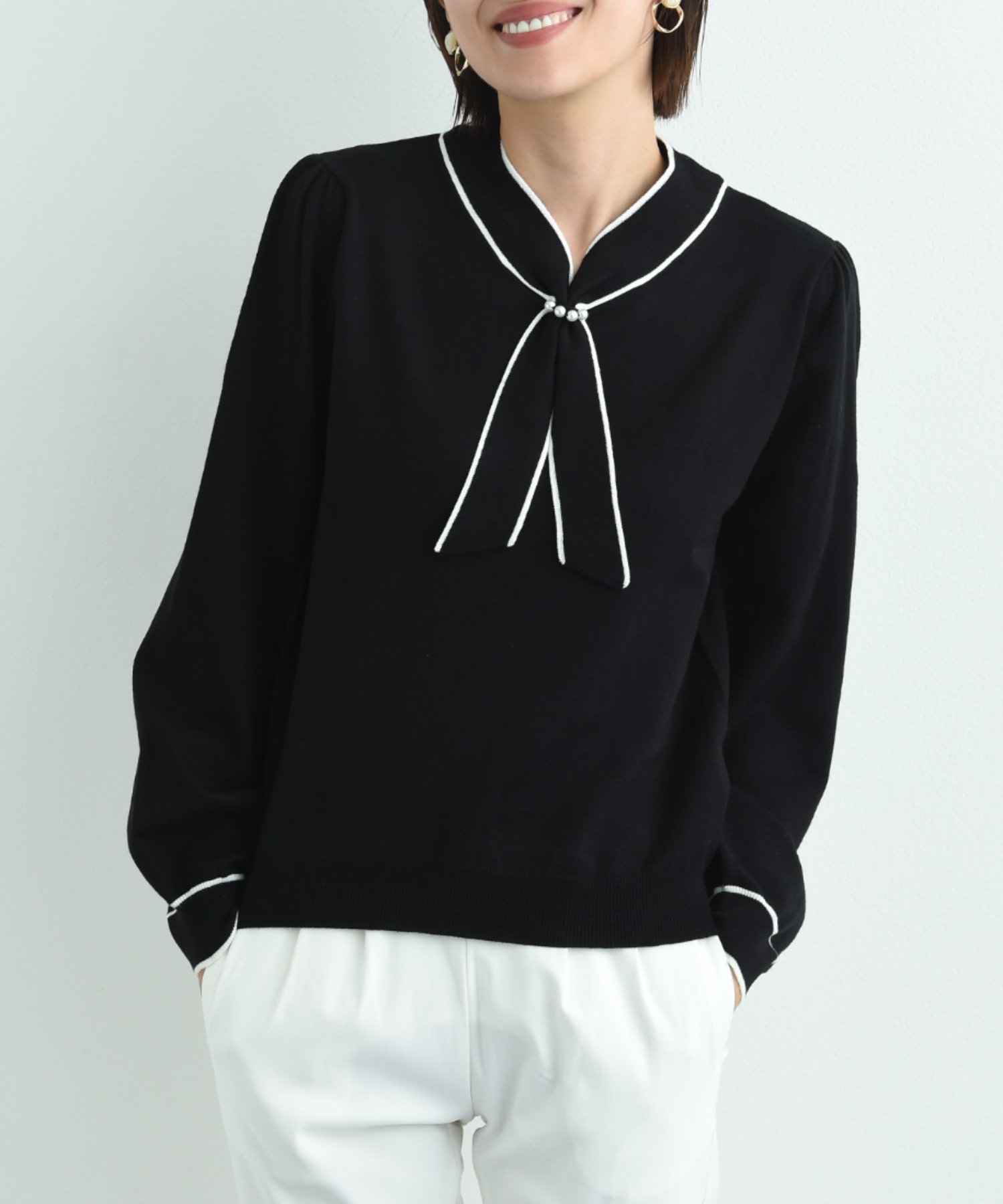 【セール】配色ボウタイパールプルオーバー(505632174) | インタープラネット(INTERPLANET) - MAGASEEK