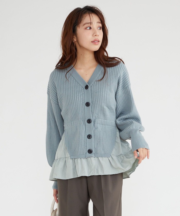 【洗える】ペプラム カーディガン(505658841) | フェルゥ(Feroux) - MAGASEEK