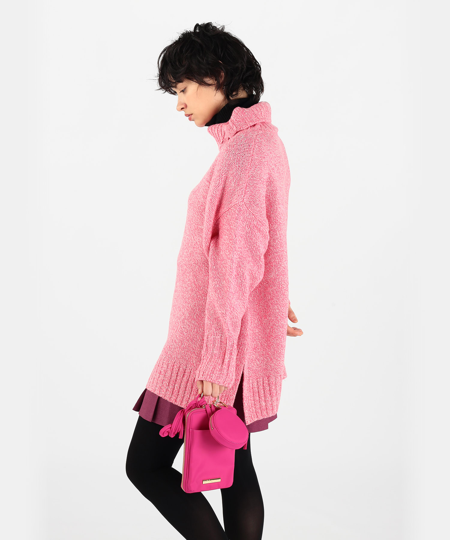 WU71 PULLOVER ミックスカラーニットロングプルオーバー(505503244) | トゥービー バイ アニエスベー(To b. by ...