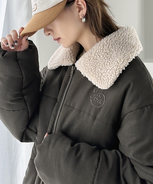 【セール】《Javaジャバコラボ》ふっくらBigカラー。襟ボアスエード中綿JK(505727672) | クラシカルエルフ(Classical Elf) - MAGASEEK