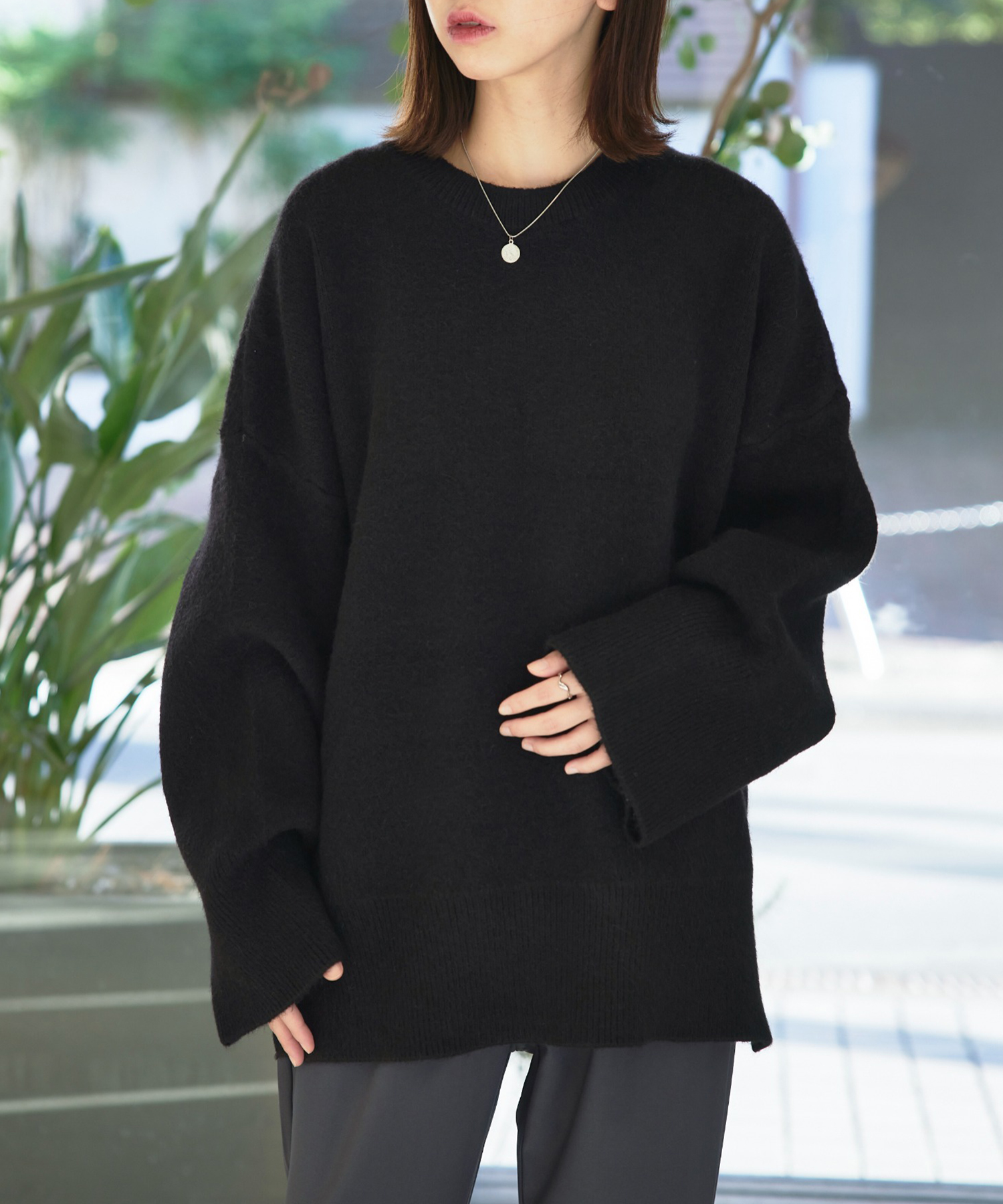 【SETUP7】クルーネックモヘア風ニット KNF037(505741689) | SETUP7(SETUP7) - MAGASEEK