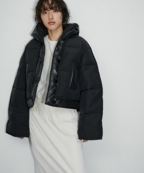 【GANNI】MIX PUFFER HOODED SHORT JACKET(505747788) | アダム エ ロペ(ADAM ET ...