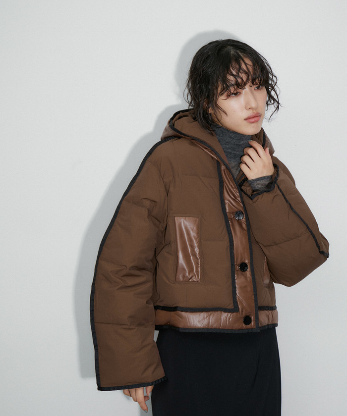【GANNI】MIX PUFFER HOODED SHORT JACKET(505747788) | アダム エ ロペ(ADAM ET ...
