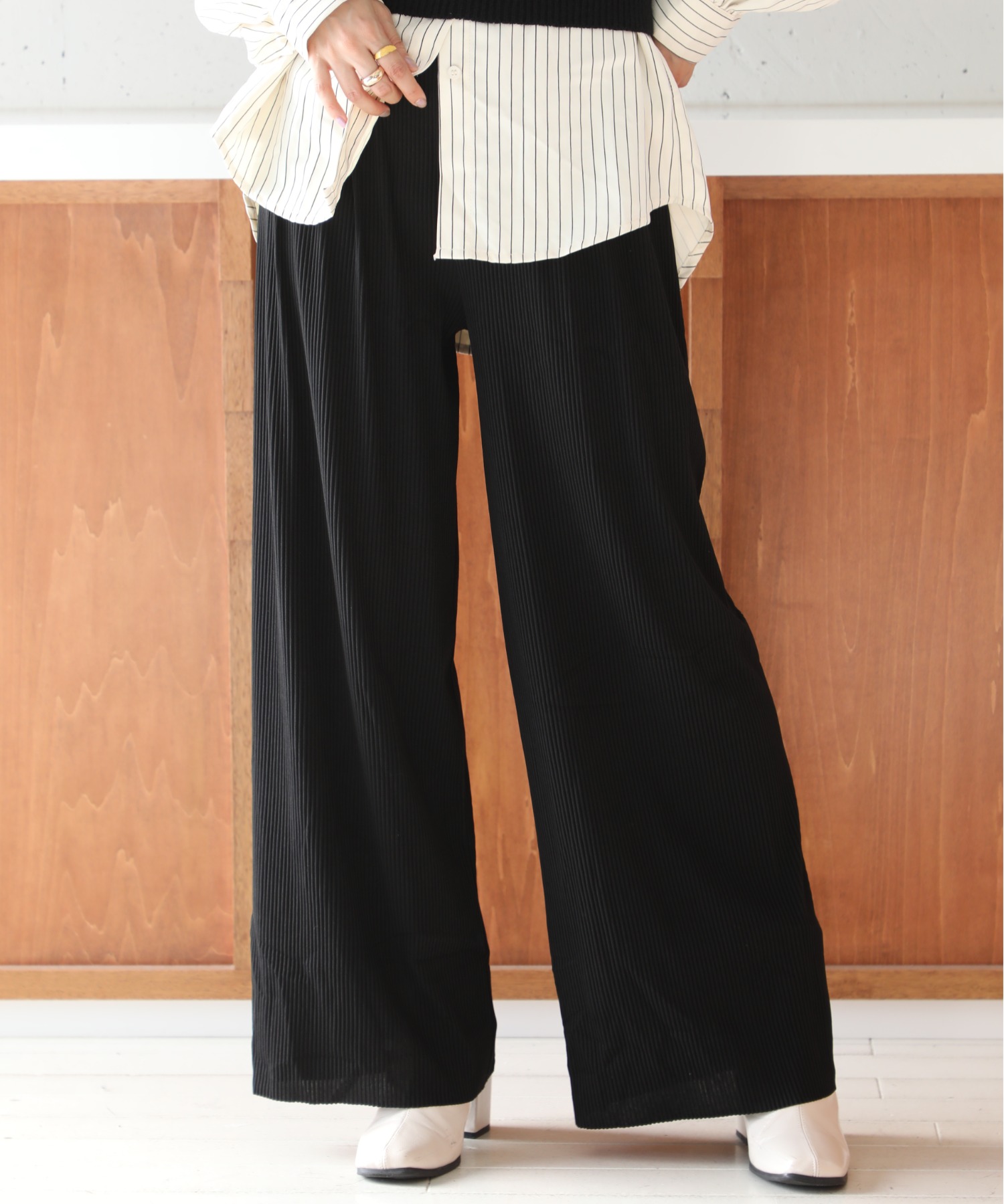 【SETUP7】プリーツメロウ リラックス パンツ KNF037(505744358) | SETUP7(SETUP7) - MAGASEEK