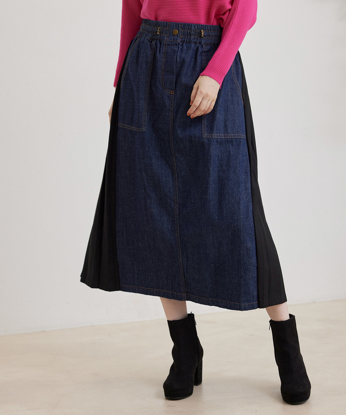 【セール】デニムバックプリーツスカート(505746215) | ジャイロ(JAYRO) - MAGASEEK