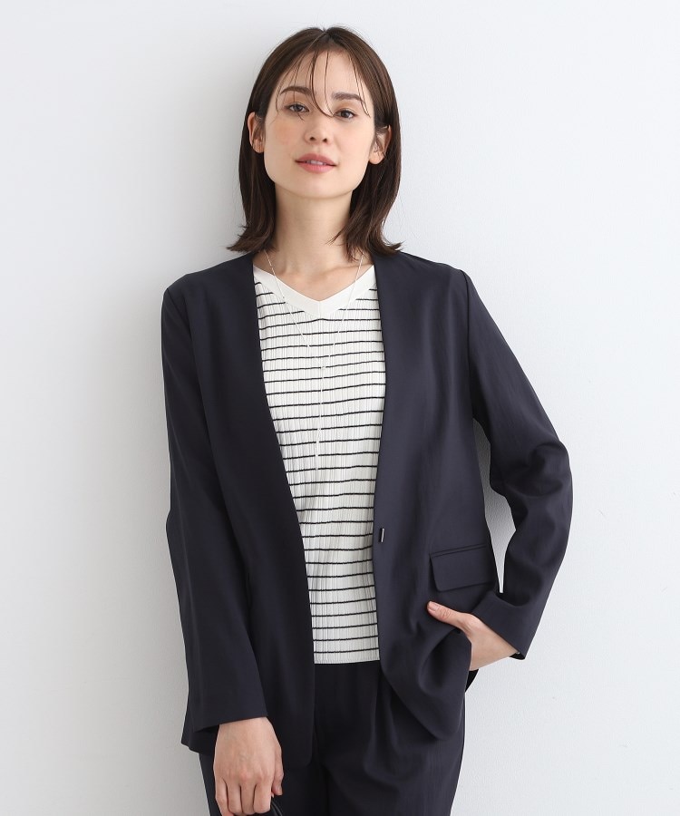 【洗える／UVケア／SETUP可能】ノーカラージャケット(505858171) | インディヴィ(INDIVI) - MAGASEEK