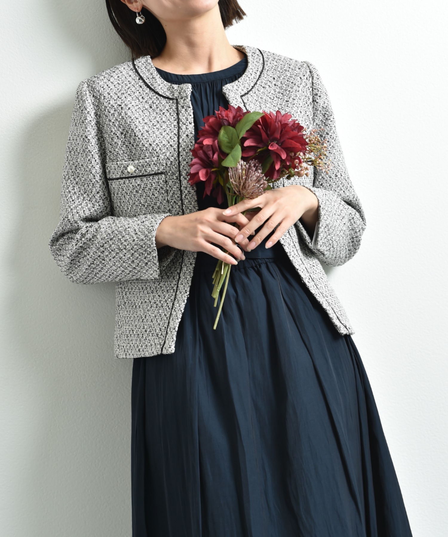 【セール】モールドビーパール付ノーカラージャケット(505875166) | インタープラネット(INTERPLANET) - MAGASEEK