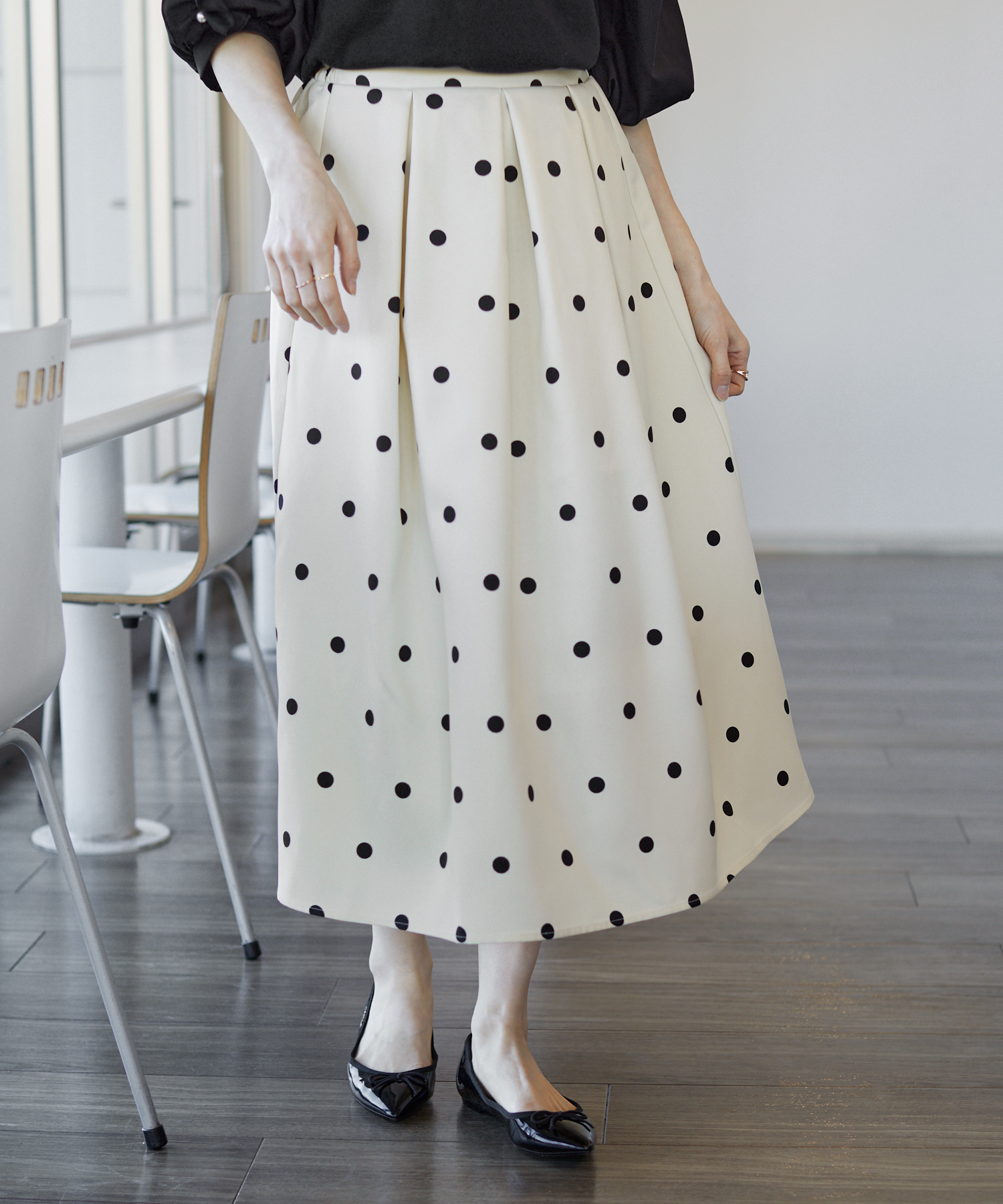 【セール】ツイルクロスドットフレアースカート(505927791) | インタープラネット(INTERPLANET) - MAGASEEK