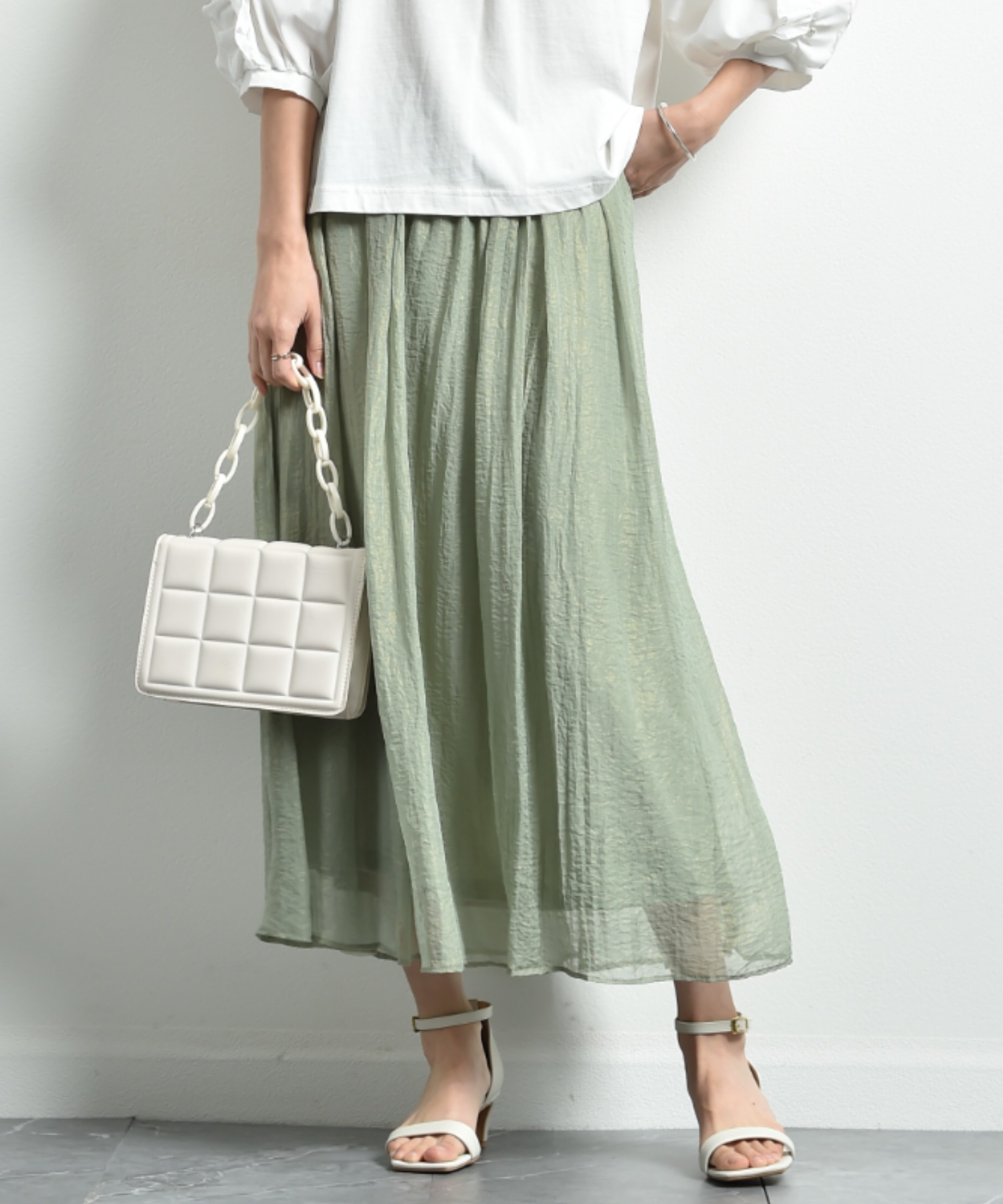 【セール】箔プリントギャザースカート(505927793) | インタープラネット(INTERPLANET) - MAGASEEK