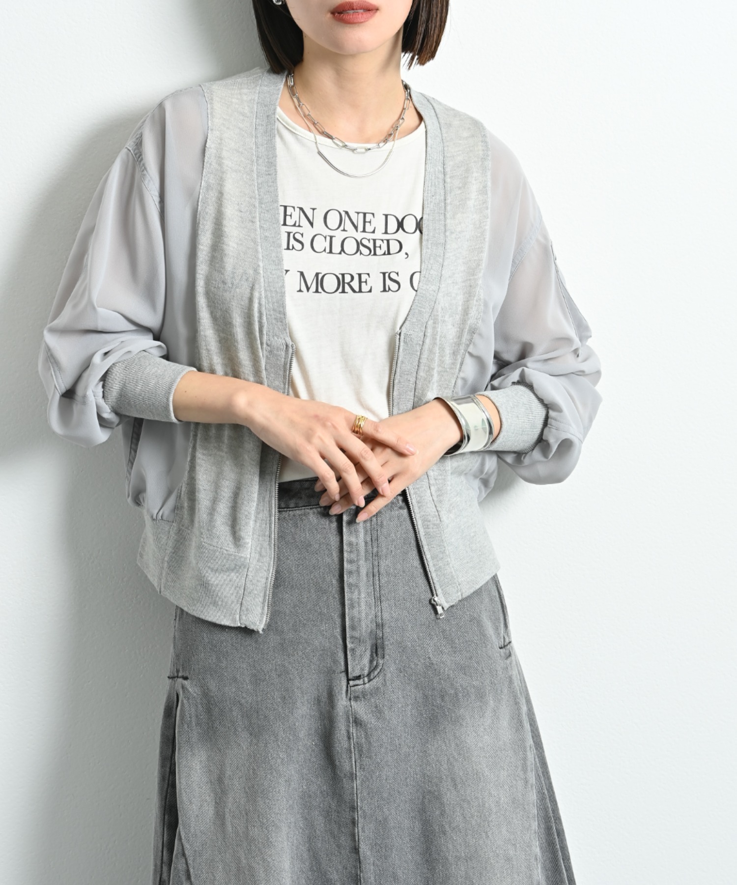 【セール】シアーMA－1Vネックブルゾン(505984298) | インタープラネット(INTERPLANET) - MAGASEEK