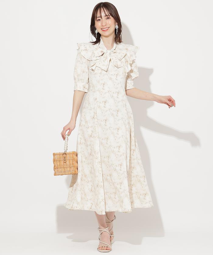 ニュアンス柄ボウタイワンピース(506000958) | ウィルセレクション(WILLSELECTION) - MAGASEEK