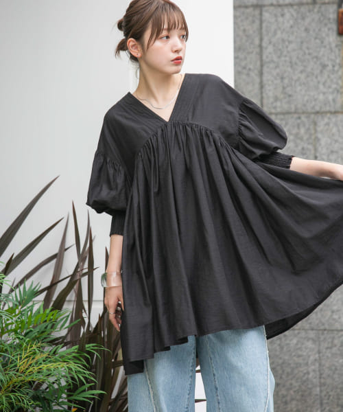 【セール】ボリュームギャザーミニワンピース(506009782) | ケービーエフ(KBF) - MAGASEEK