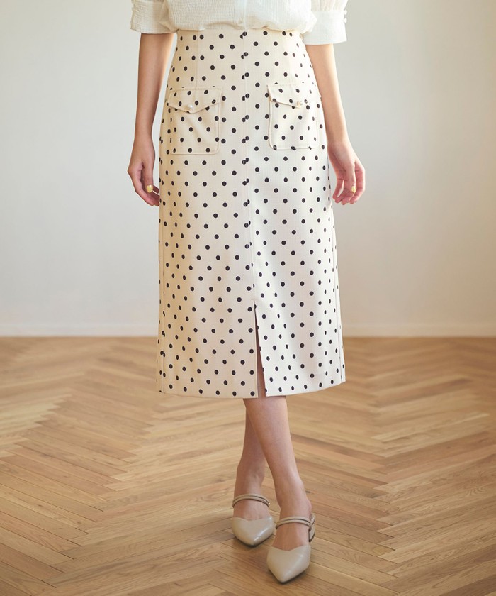 【洗える】パールポイントフラップ スカート(506033711) | フェルゥ(Feroux) - MAGASEEK