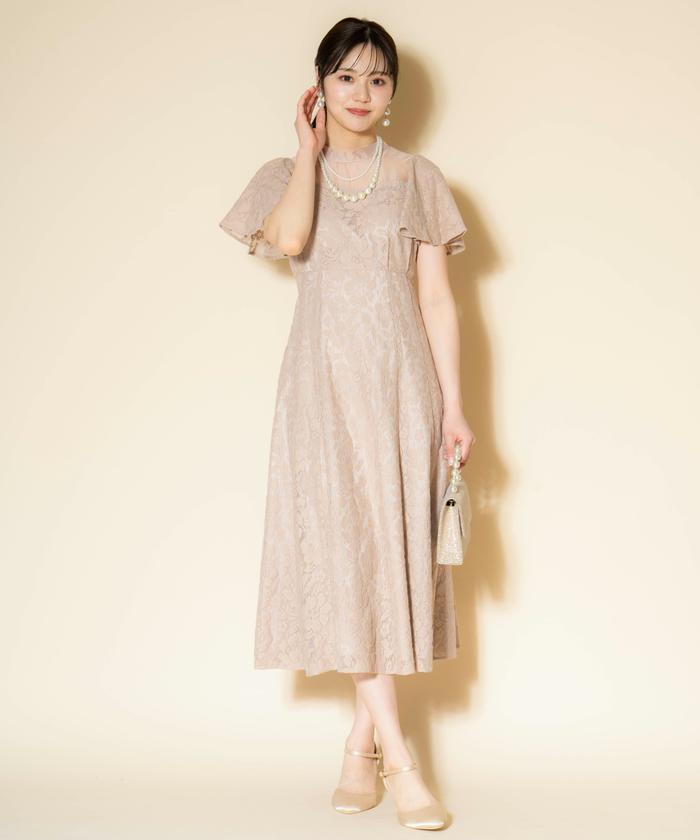 【セール】レースMIXフレアドレス(506062004) | ウィルセレクション(WILLSELECTION) - MAGASEEK