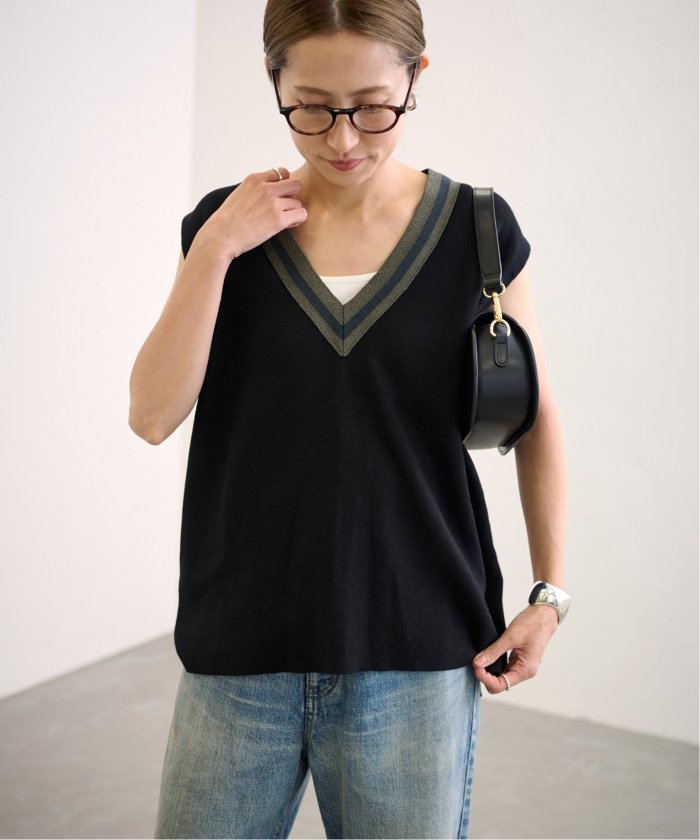 ≪予約≫リネンコットンチルデンニットベスト(506099474) | フレームワーク(FRAMeWORK) - MAGASEEK