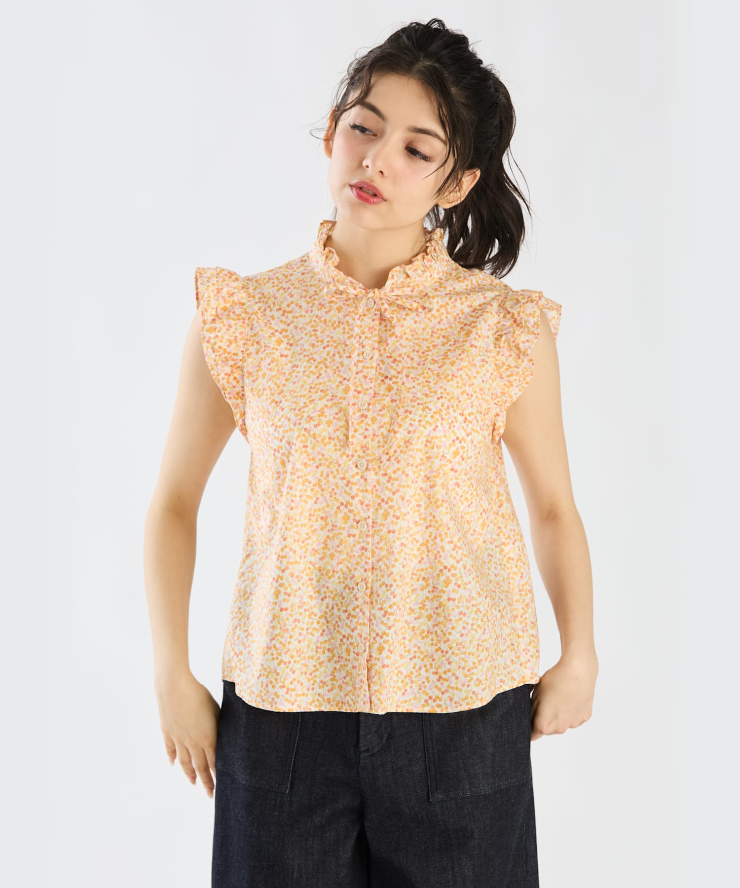 WW05 CHEMISE タイニーチェリープリントブラウス(505815349) | トゥービー バイ アニエスベー(To b. by agnes b.) - MAGASEEK