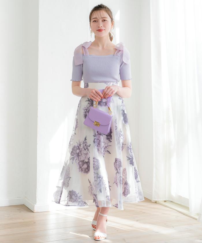 【セール】オパールフラワーフレアスカート(506131235) | ウィルセレクション(WILLSELECTION) - MAGASEEK