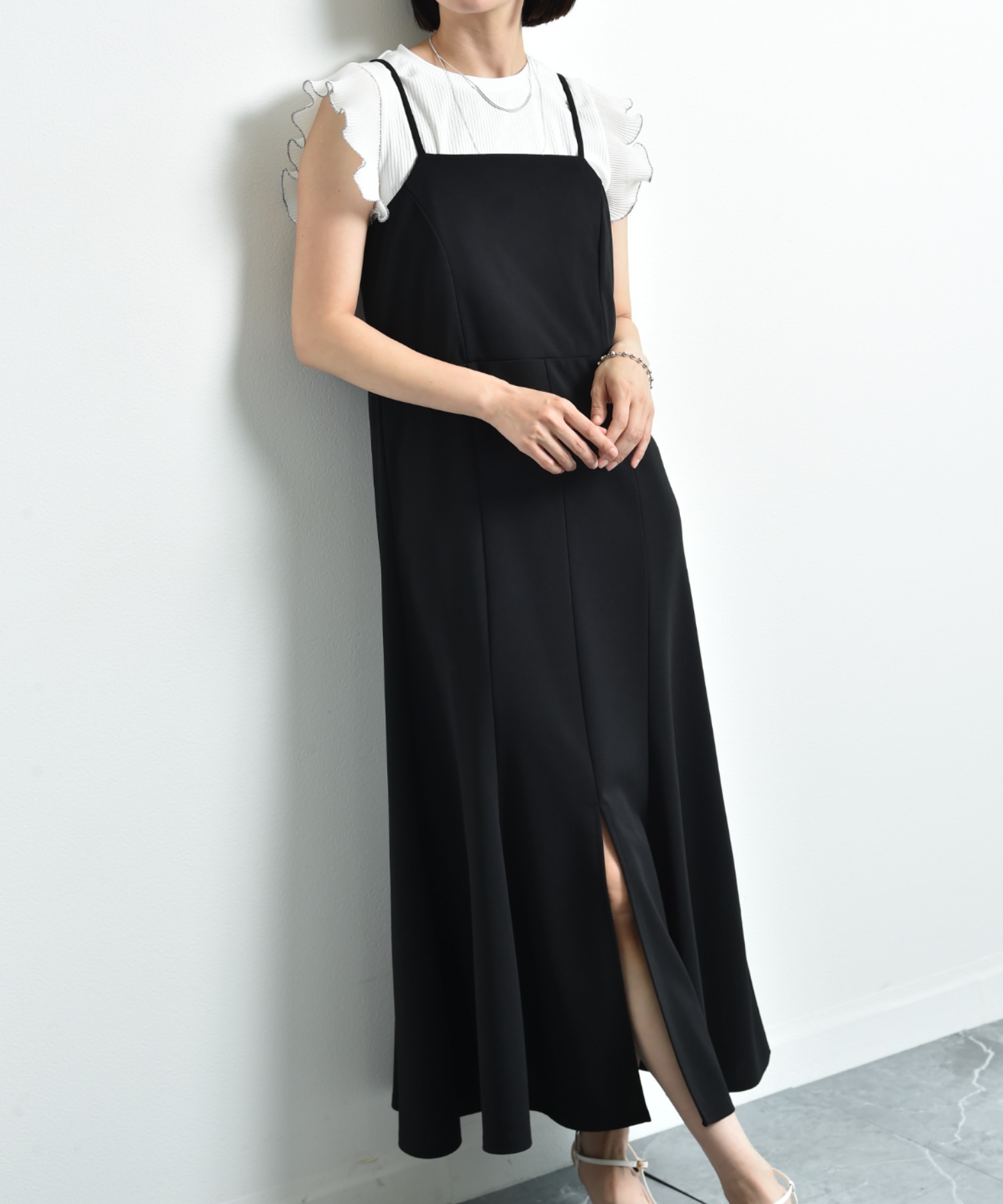 【セール】カットジョーゼット前スリットキャミワンピース(506125593) | インタープラネット(INTERPLANET) - MAGASEEK