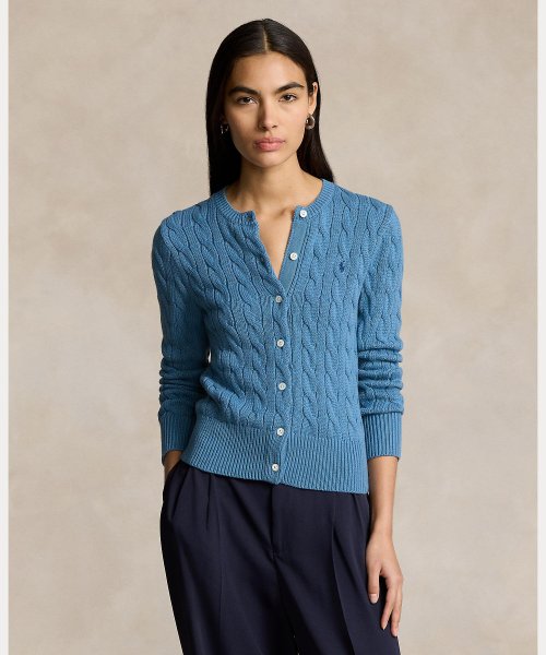 ケーブルニット コットン クルーネック カーディガン(506176913)｜阪急百貨店公式通販サイト｜阪急百貨店オンラインストア