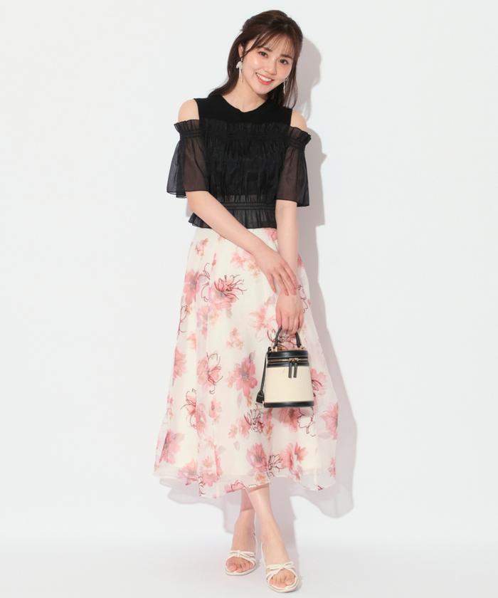 刺繍フラワーフレアスカート(506330982) | ウィルセレクション(WILLSELECTION) - MAGASEEK