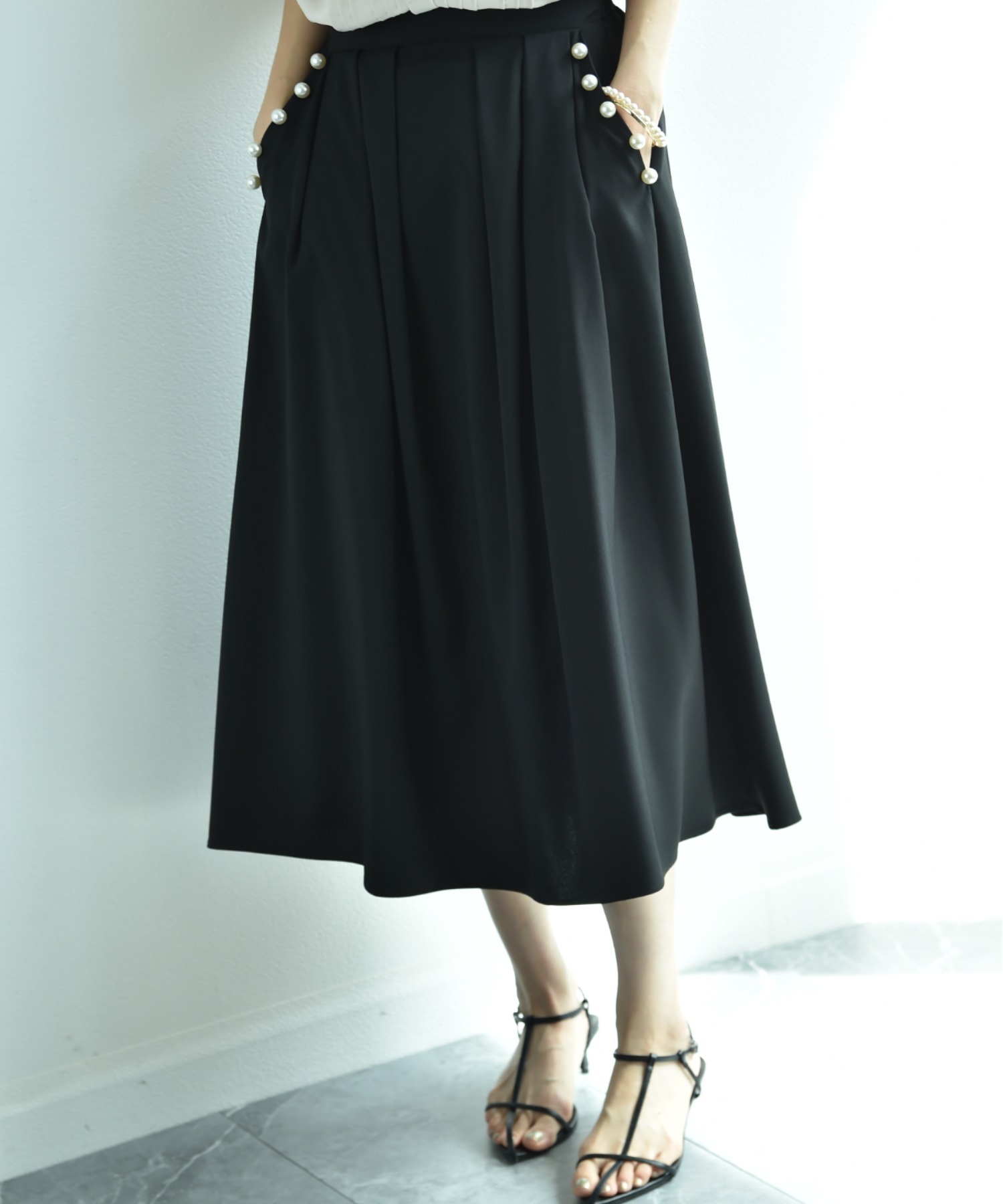 【セール】麻調合繊ポケットパールデザインスカート(506358138) | インタープラネット(INTERPLANET) - MAGASEEK